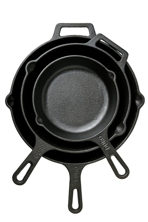The Essential set : 3 SIZES SKILLETS – DURO COOKWARE